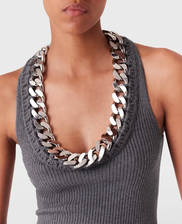 Stella Mccartney Chunky Chain Tank Top - Dark Gray Melange